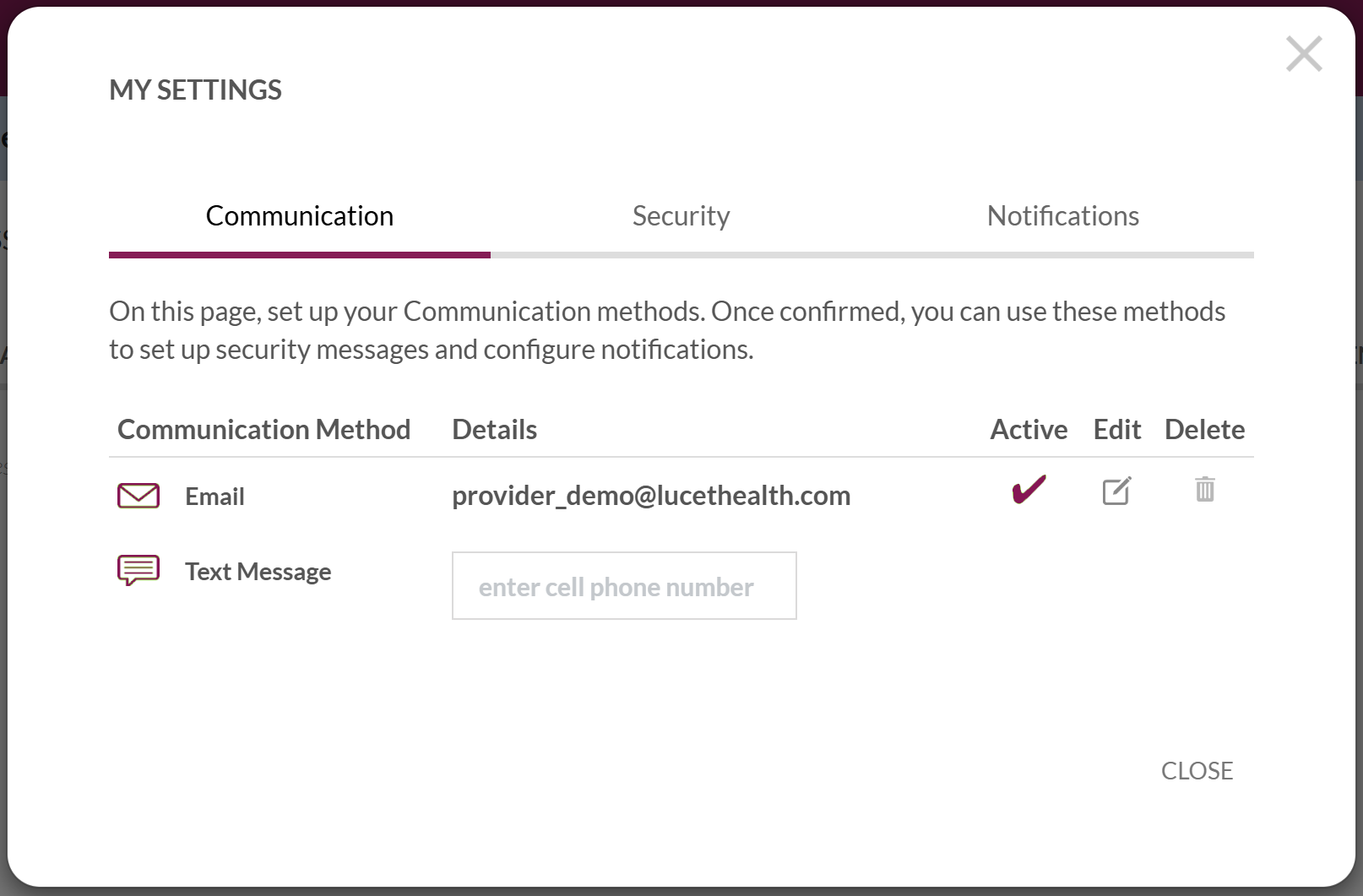 Managing Provider Communication Methods, Notifications, and MFA Preferences